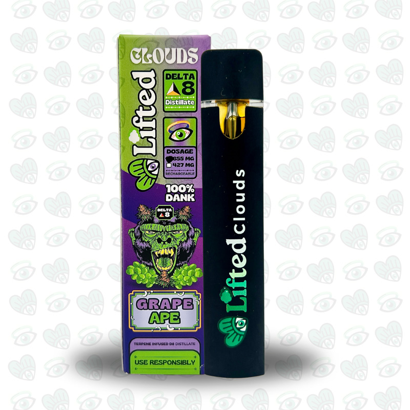 Lifted Delta 8 Disposable Vape 1ml - Grape Ape (Indica) | Cannamart