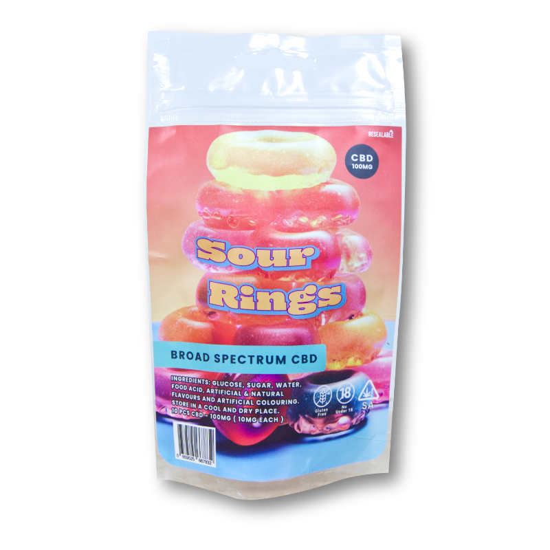 Gummies - Sour Rings 100mg (10x10mg) | Cannamart